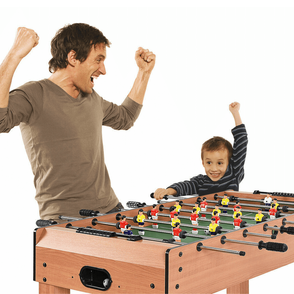 Kids Compact Wooden Indoor Mini Foosball Table Set – Merchandise Plug