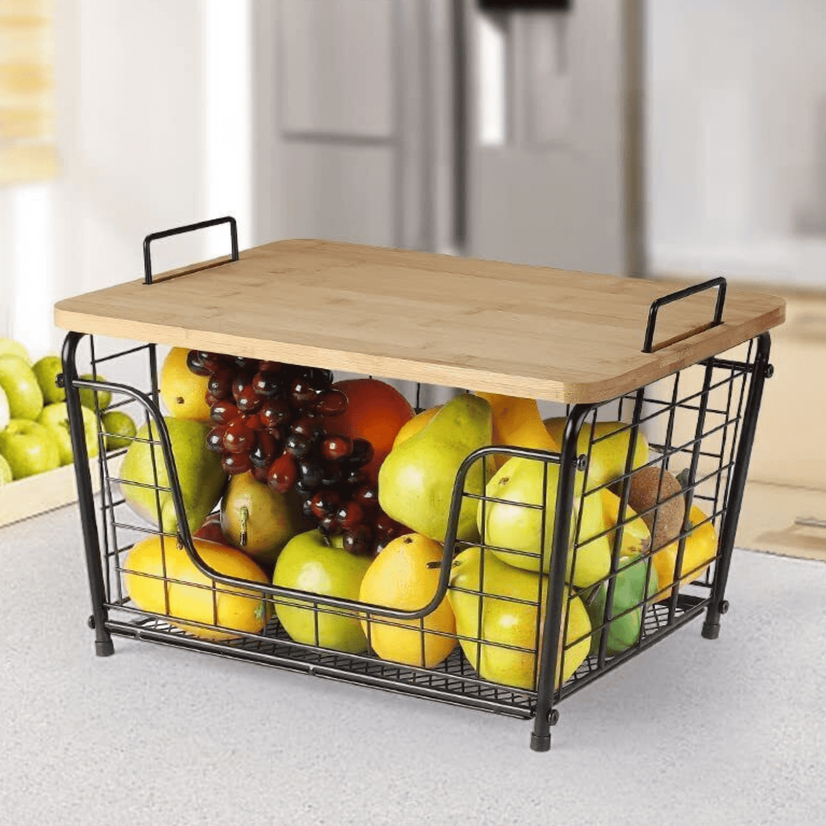Modern Countertop Fruit And Vegetable Wire Storage Container Basket ...